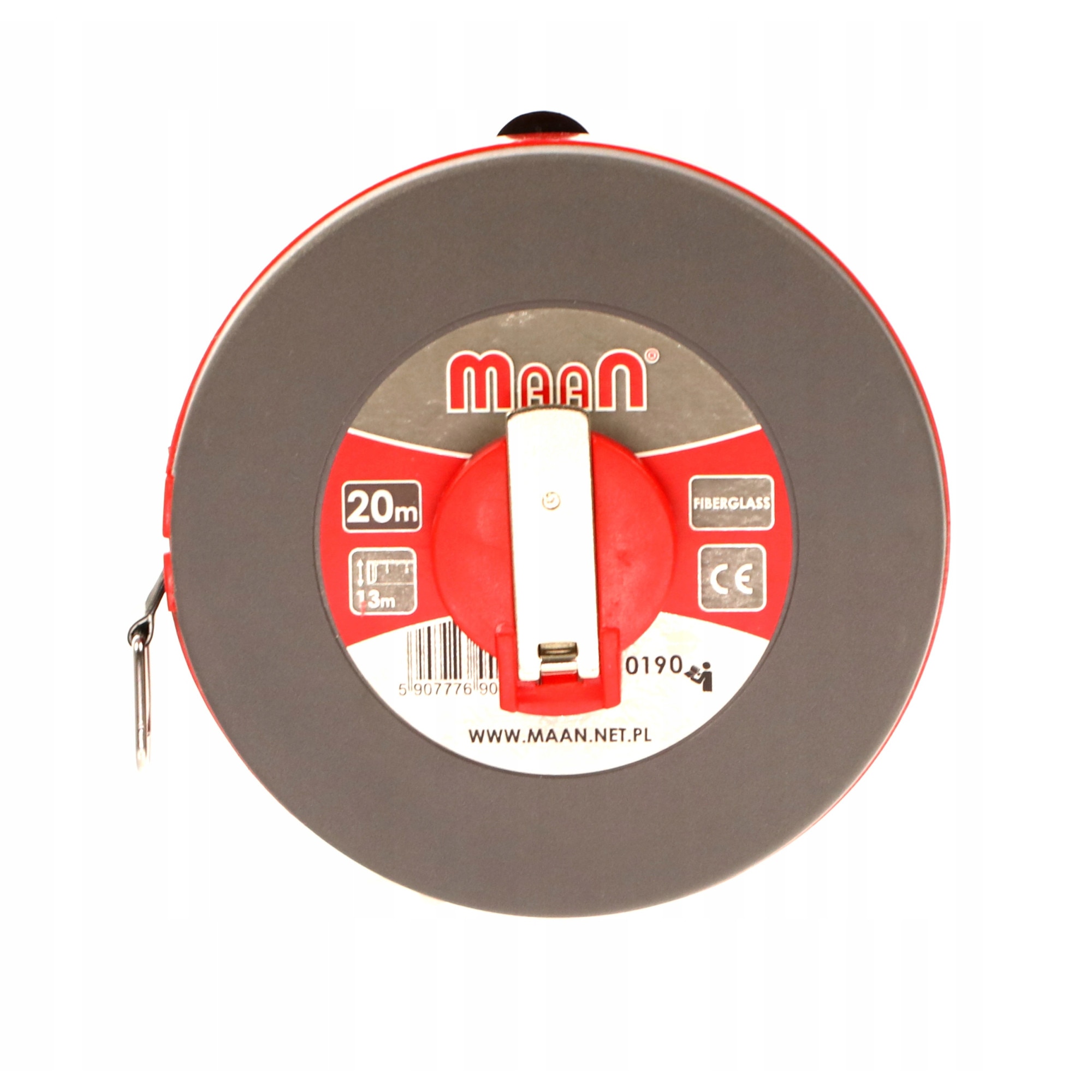Banda de masurat, Maan, Plastic/Fibra de sticla, 20 m, 13 mm, Gri - eMAG.ro