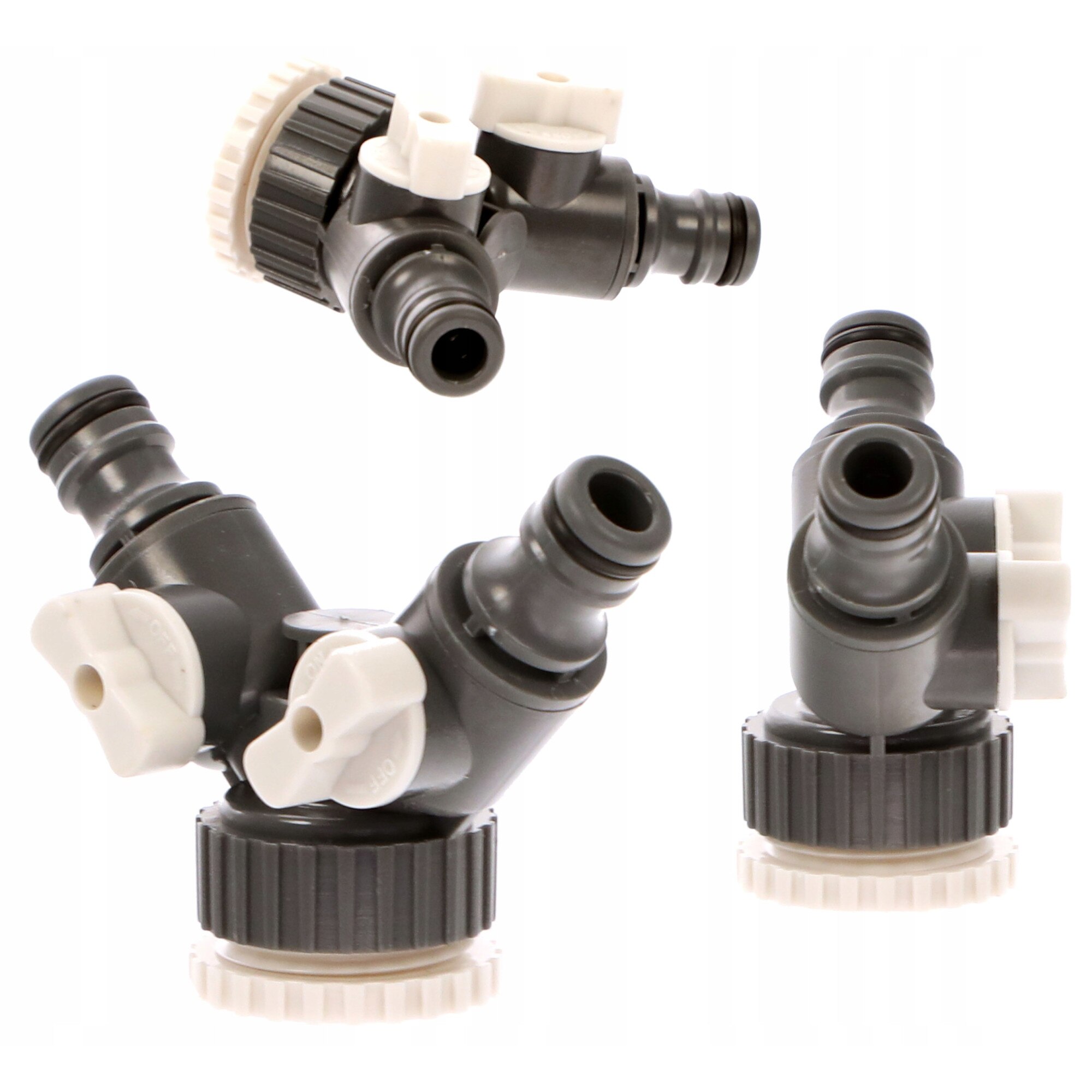 Conector furtun de gradina, Maan, 2 cai, Negru/ Alb - eMAG.ro