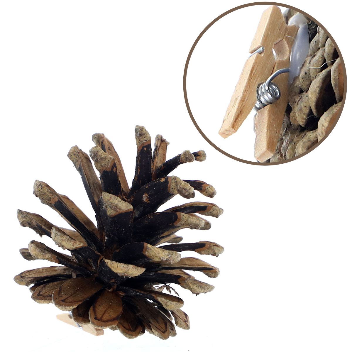 Set 6 conuri de pin decorative de Craciun, Lemn - eMAG.ro