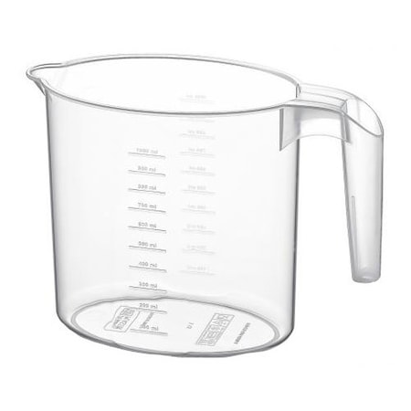 Recipient gradat, Plastic, Alb transparent, 1L - eMAG.ro