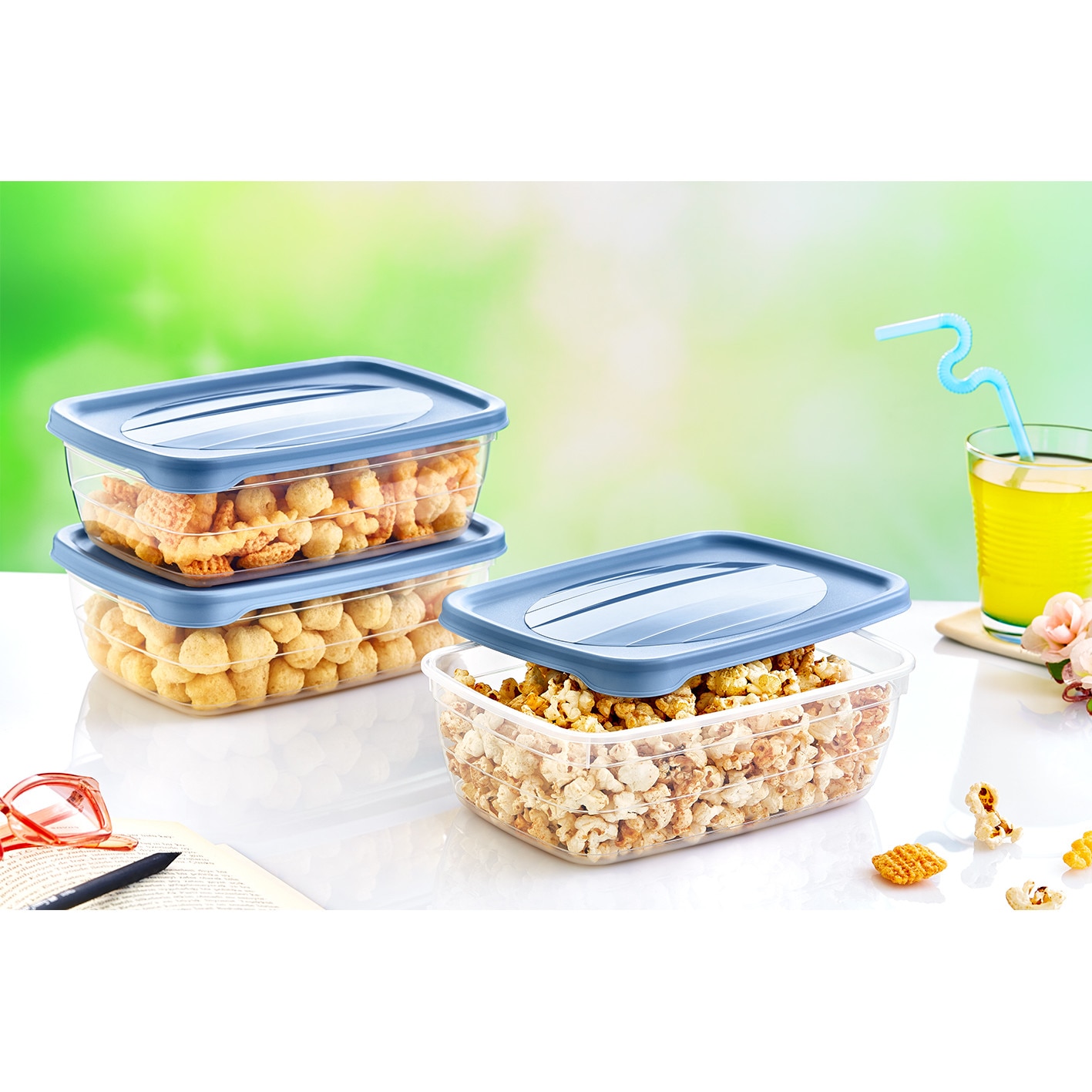 Set recipiente alimentare, 3 BUC, 2L, transparent - eMAG.ro