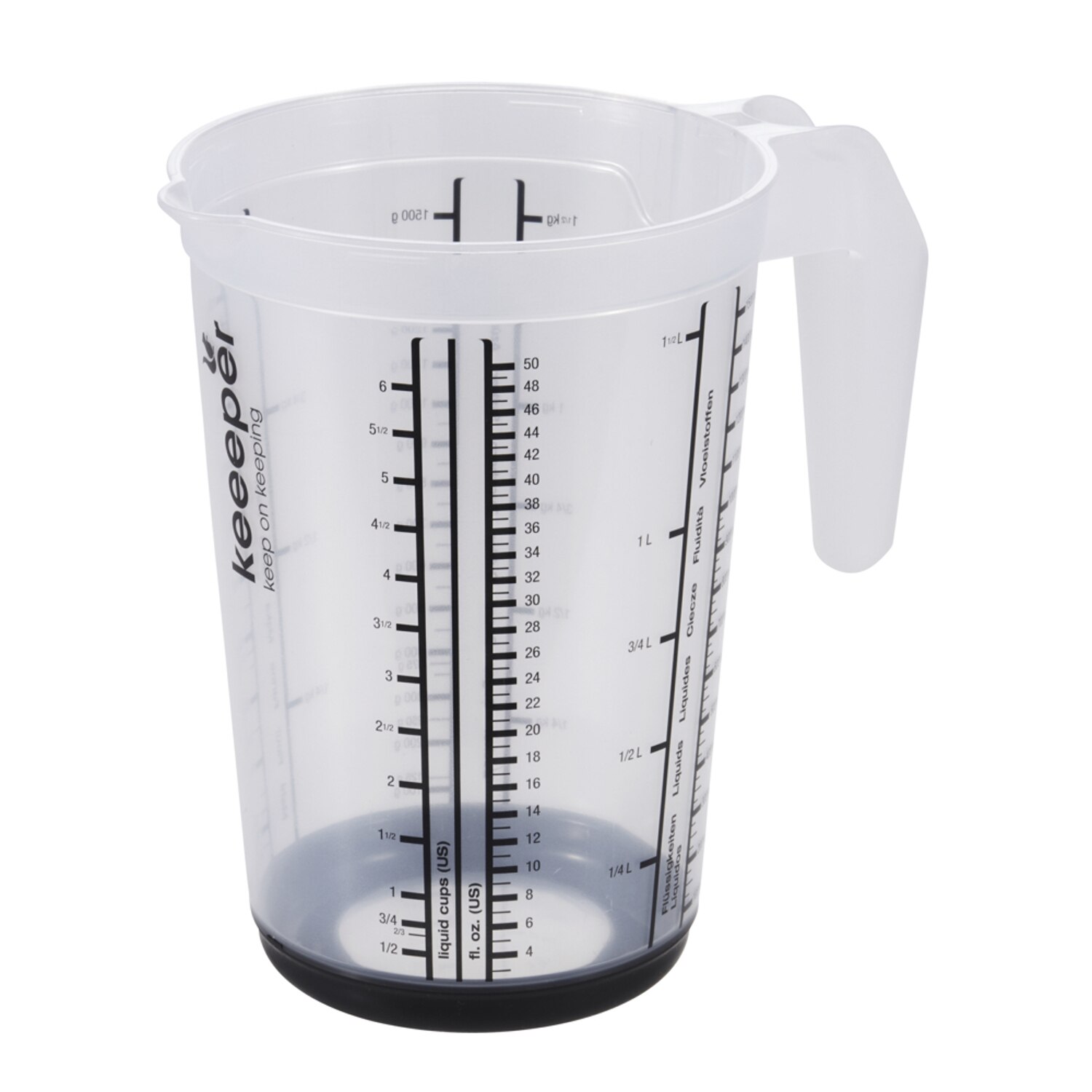 Cana gradata Massimo Keeeper, 13.5 x 19 cm, 1200 ml, alb-antracit - eMAG.ro