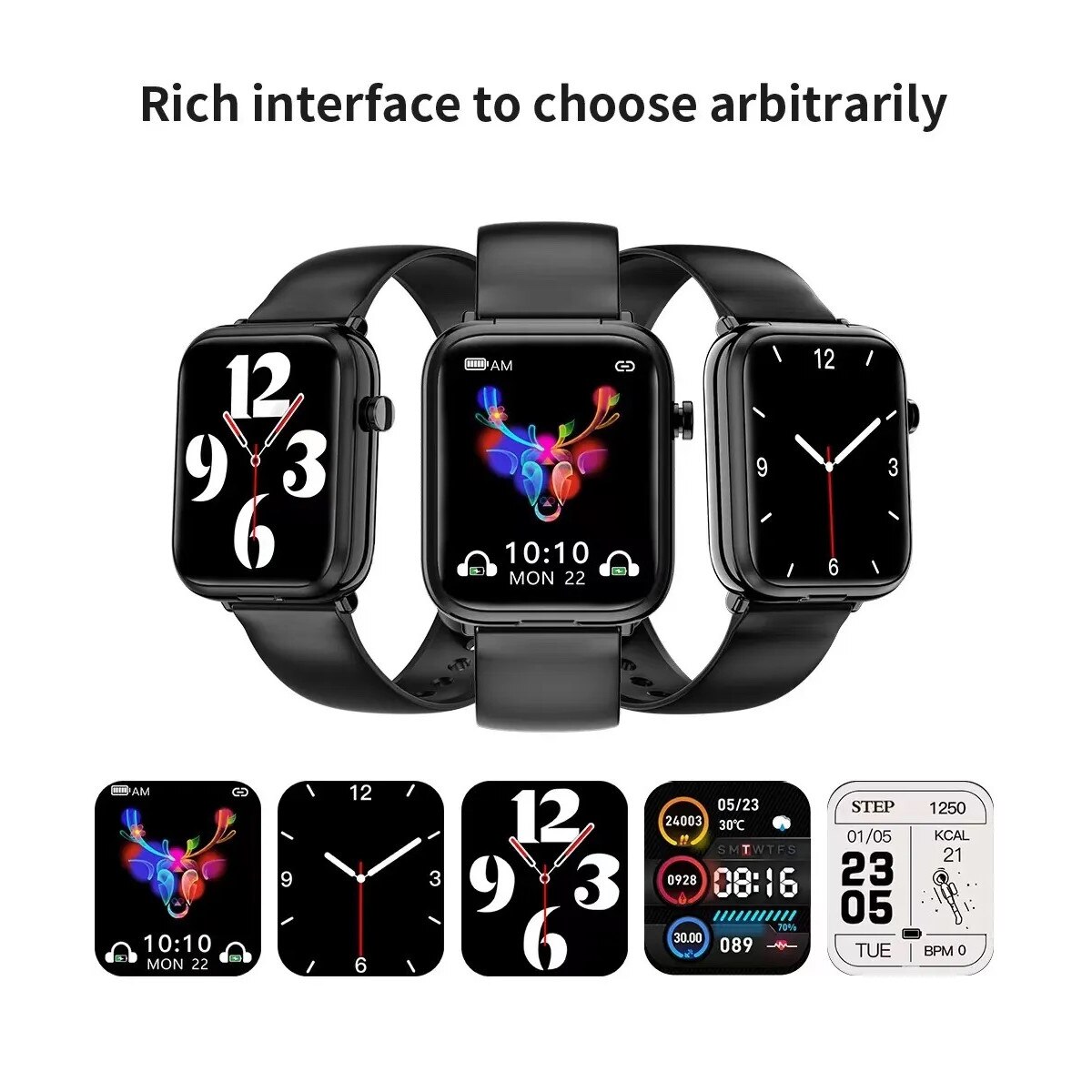 Ceas Smartwatch 2in1 cu Casti Bluetooth, 1.69'' inch, Rezistent la apa ...