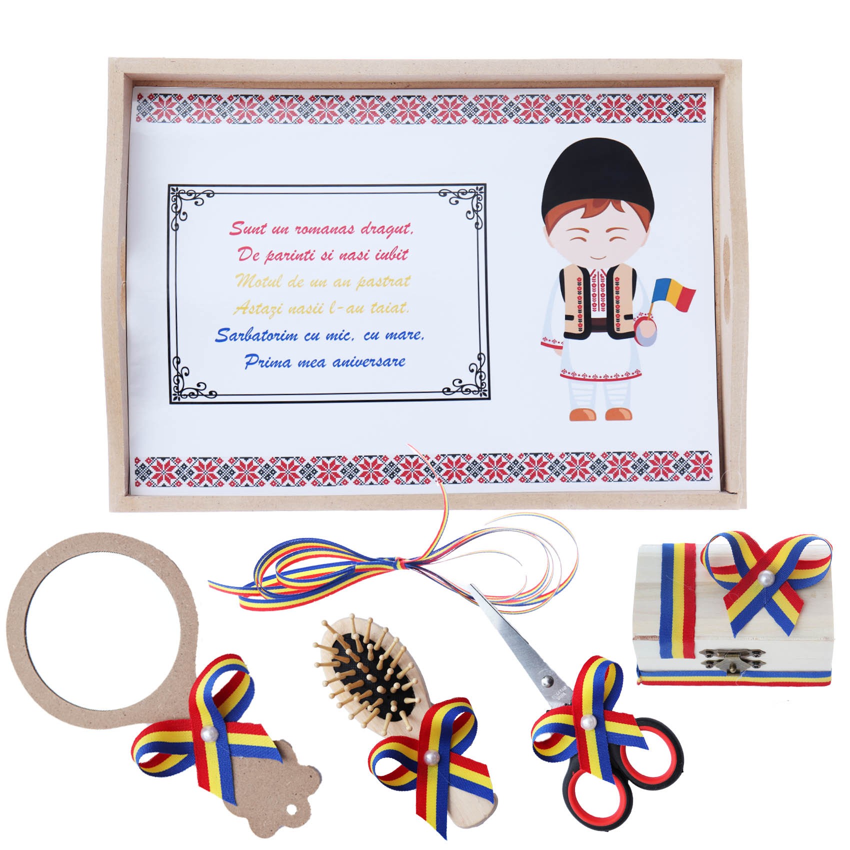 Set tava pentru taiere mot la baiet, model traditional cu taranus, 6 ...