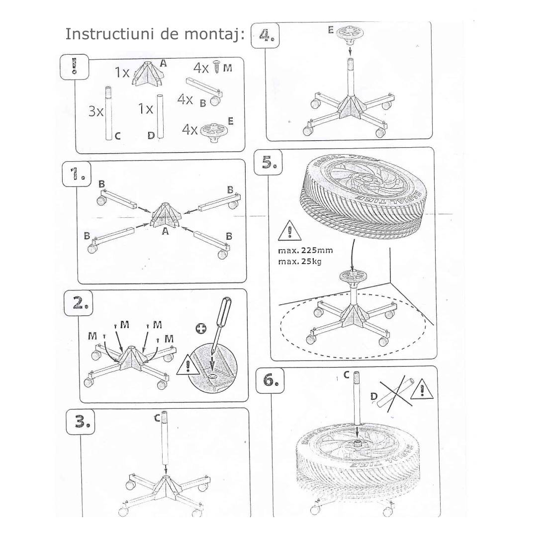Suport anvelope vertical pentru 4 cauciucuri cu pana la 225 mm latime ...