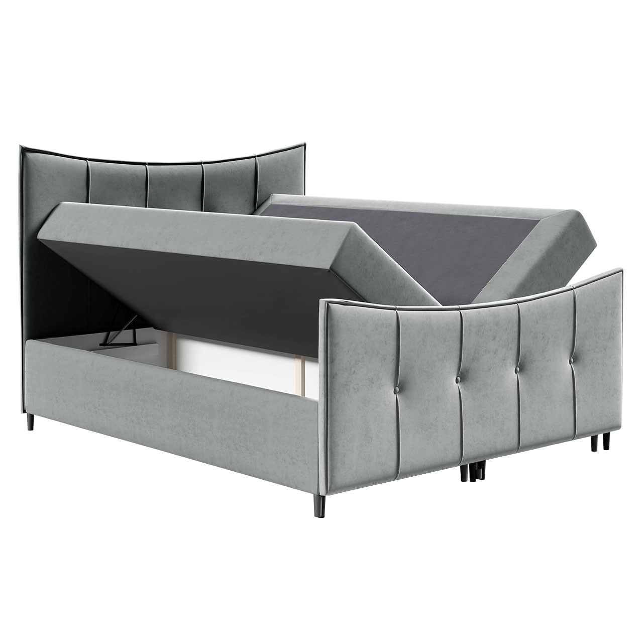 Pat matrimonial Wacjo Lux, Mirjan24, 120x200 cm, gri - eMAG.ro