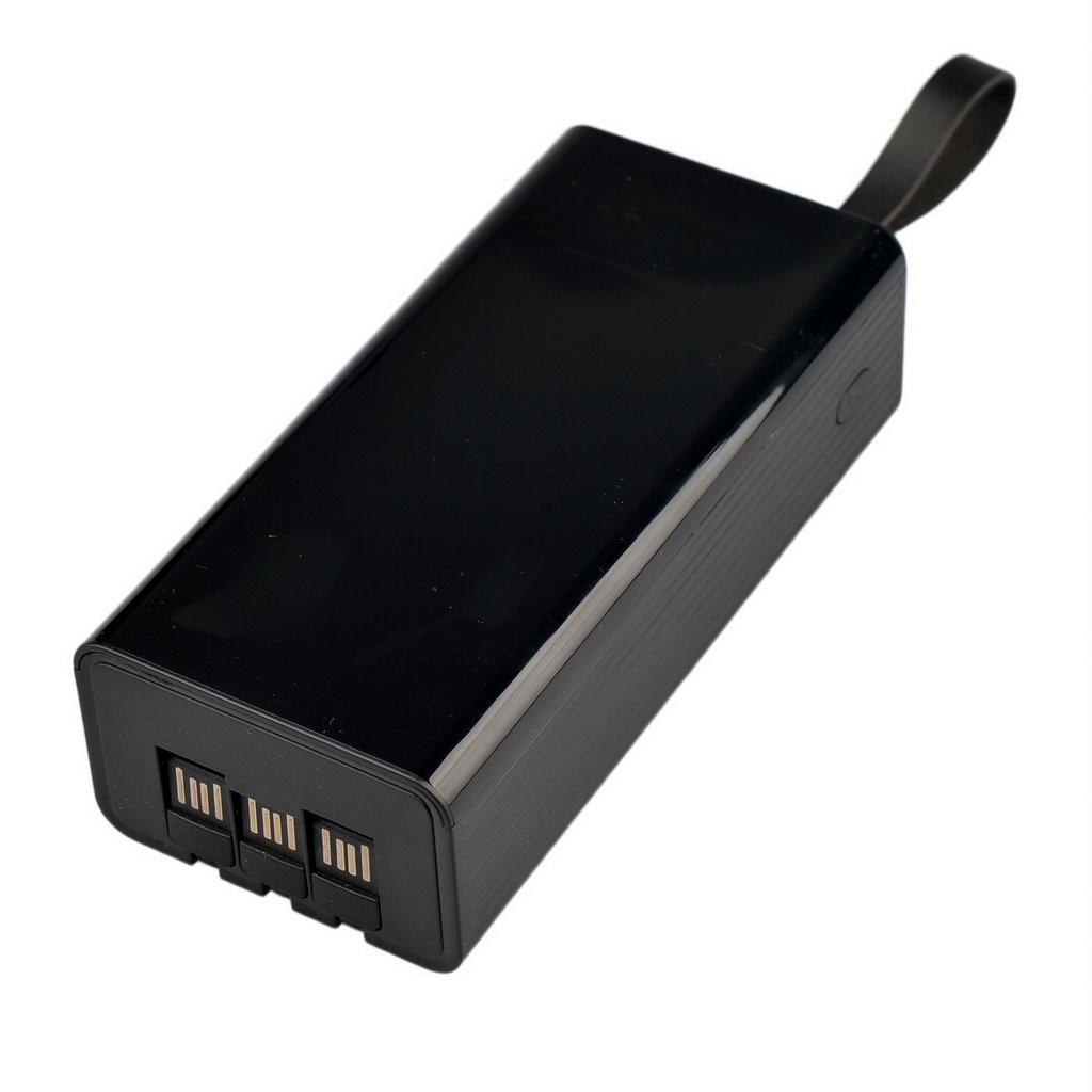 Външна батерия, Power Bank 50000 mAh, Черна, LED фенер, Голям капацитет ...