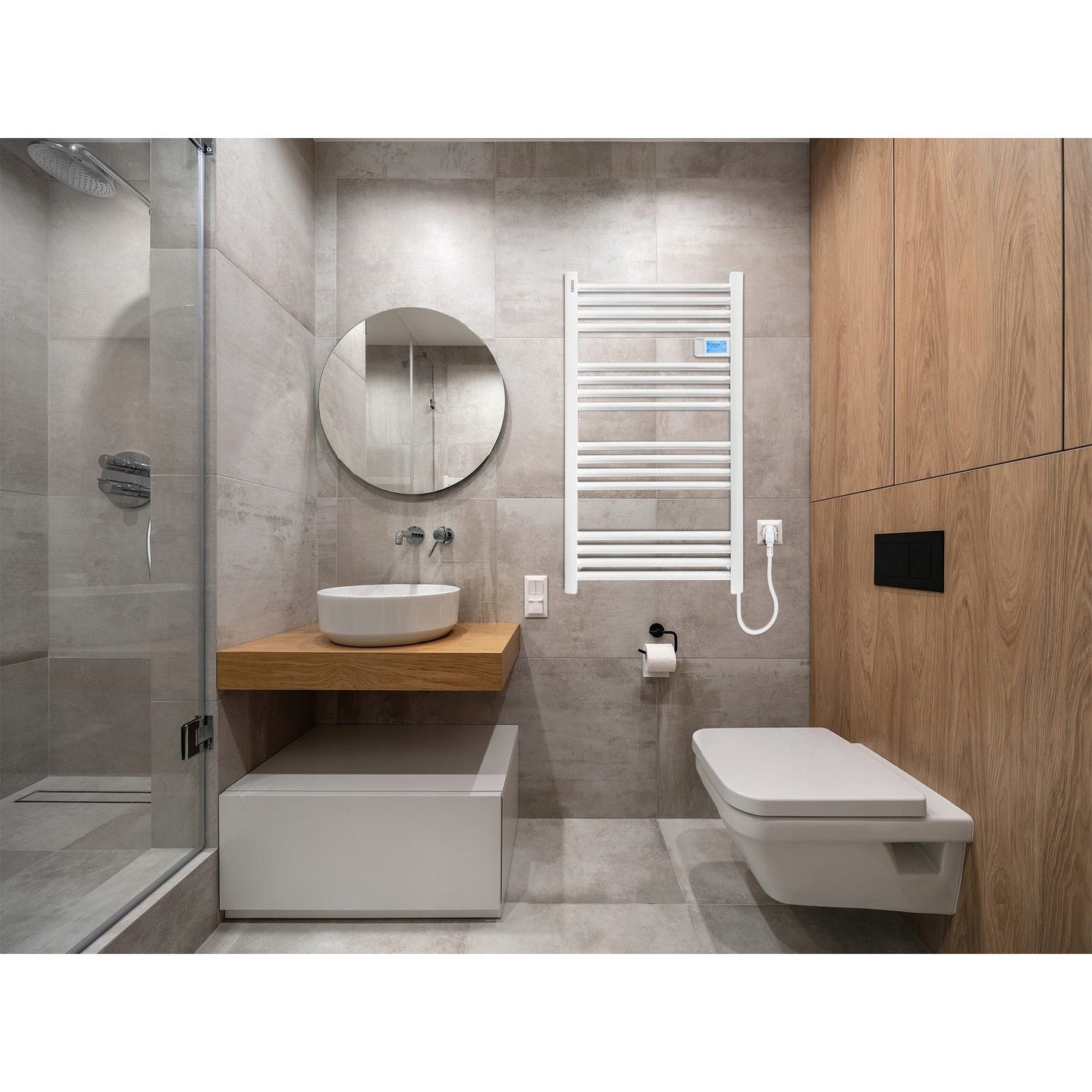 Radiator baie electrica Eberg,500 W, timer 24h, sistem detectie geam ...