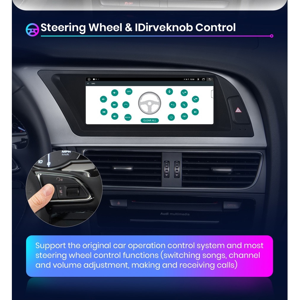 Navigatie Compatibila Audi A4 B8 (2008-2016), Android 10, CarPLAY Wireless, Android Auto, Ecran ...