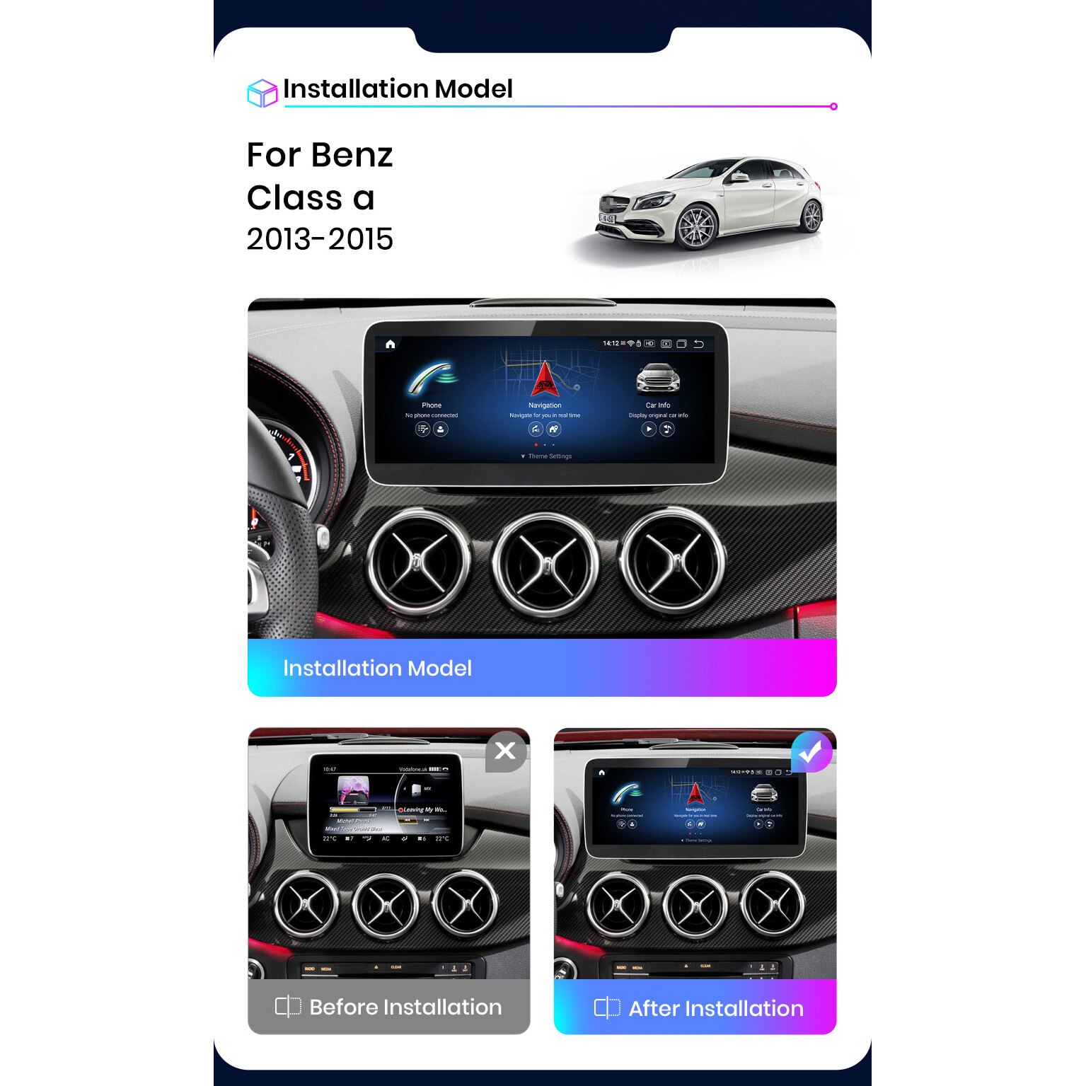 Навигация, Съвместима с Mercedes CLA C117 (2013-2018), Android 10 ...
