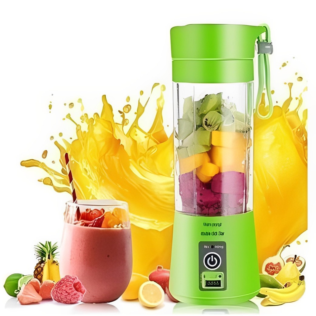 Mini blender portabil, conectat prin USB, electric cu acumulator verde ...