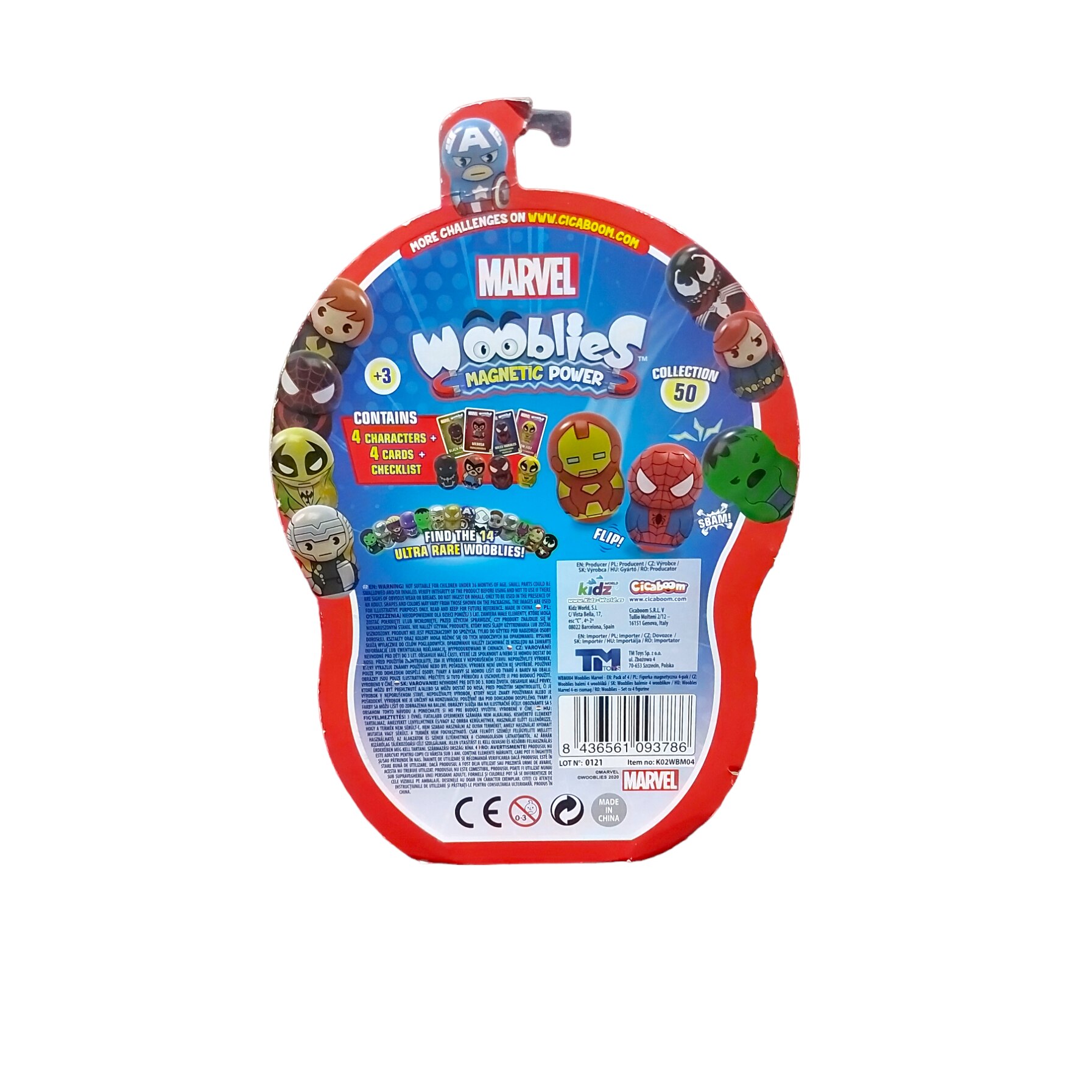 Set 4 figurine Wooblies Marvel - Magnetic Power, 8 cm - eMAG.ro