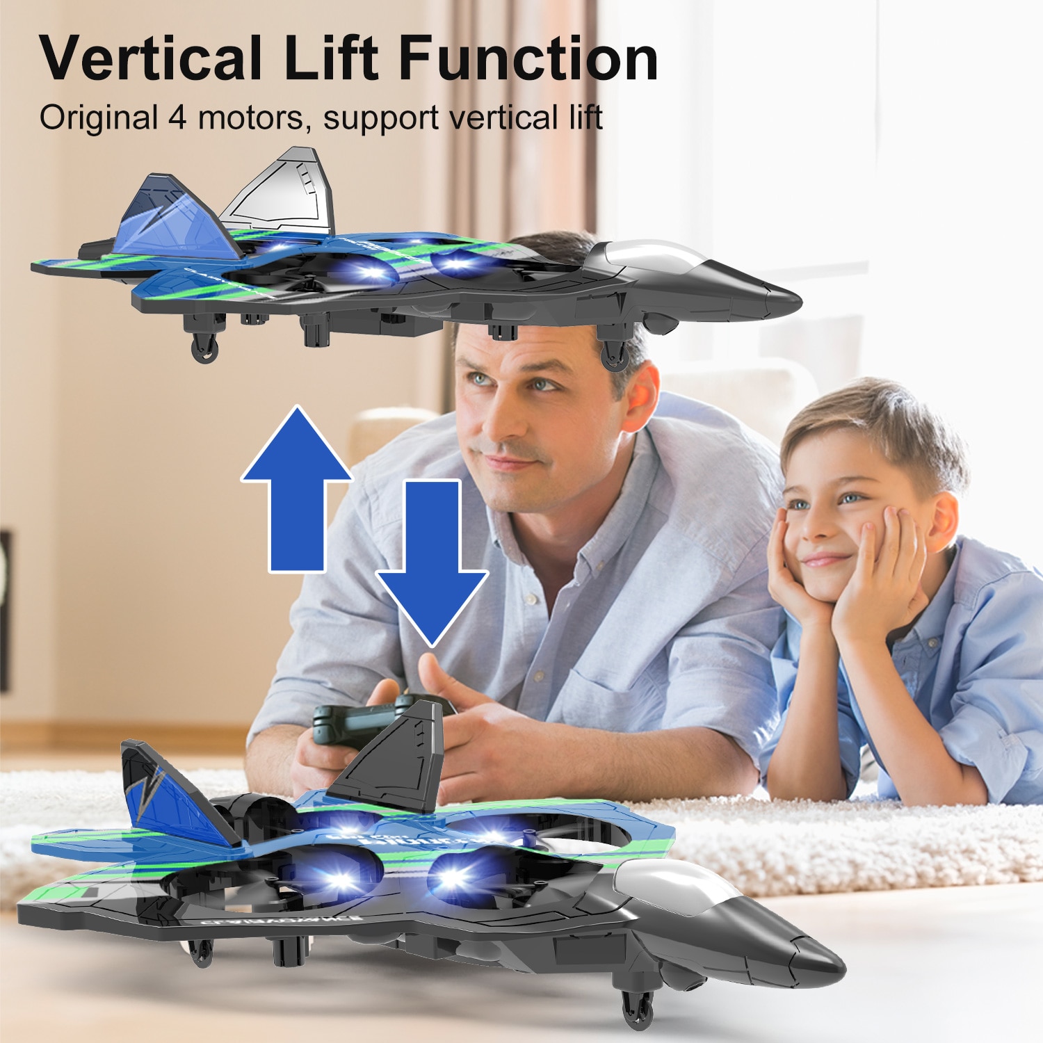 Avion RC pentru copii si incepatori, HouDeOS®, jucarie quadcopter cu ...