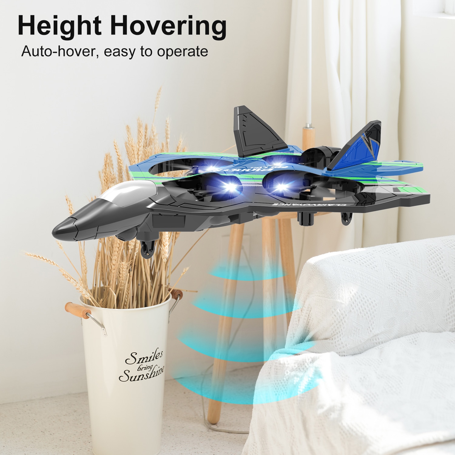 Avion RC pentru copii si incepatori, HouDeOS®, jucarie quadcopter cu ...