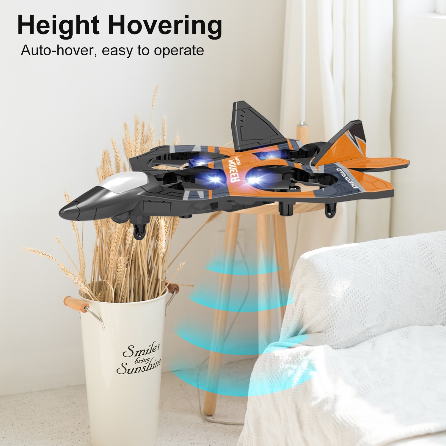 Avion RC pentru copii si incepatori, HouDeOS®, jucarie quadcopter cu ...
