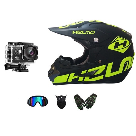 Set Casca de Protectie si Camera Video Sport 4K, Manusi, Ochelari si ...