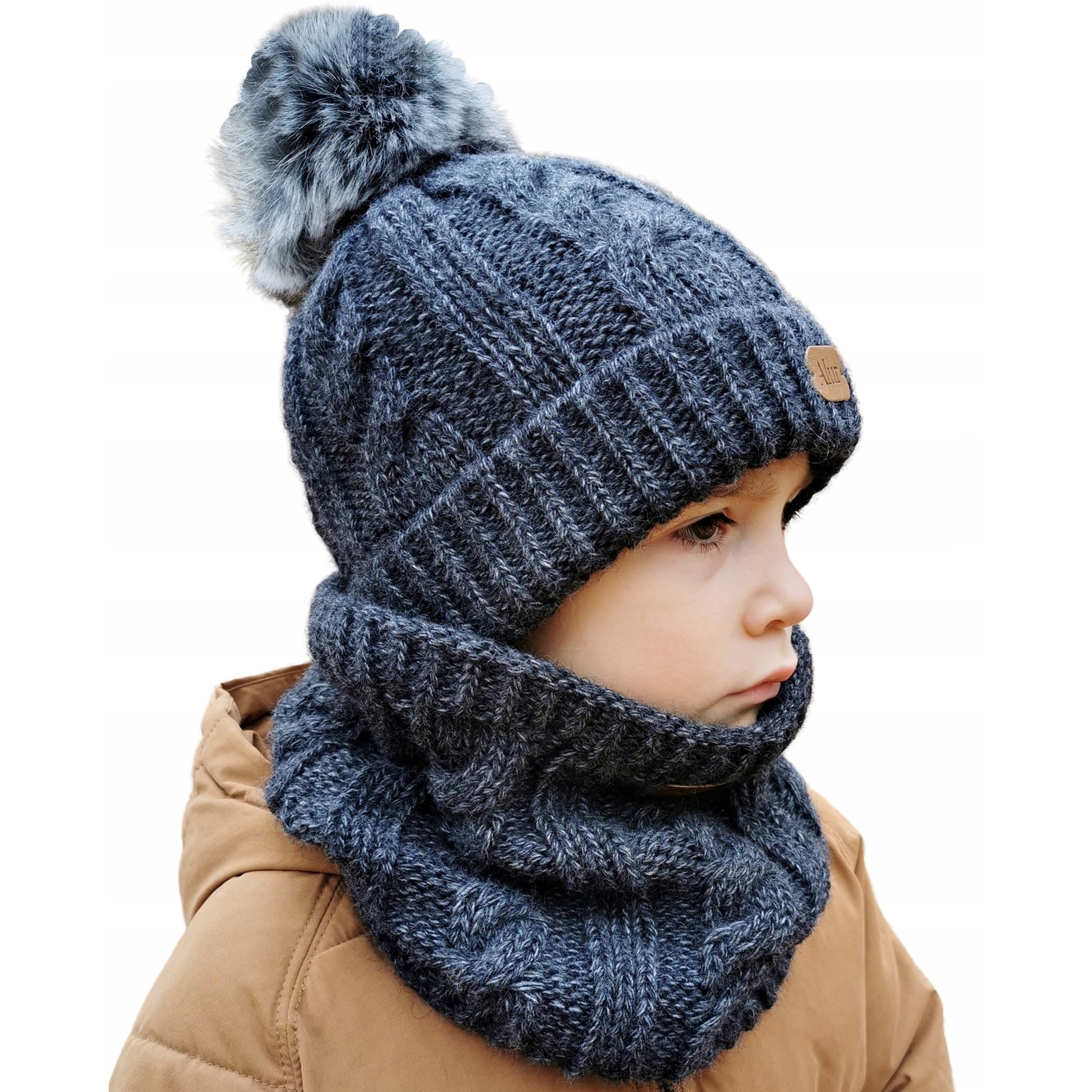 Set caciula si guler copii Alur, Acril, Poliamida, Gri, One-Size - eMAG.ro