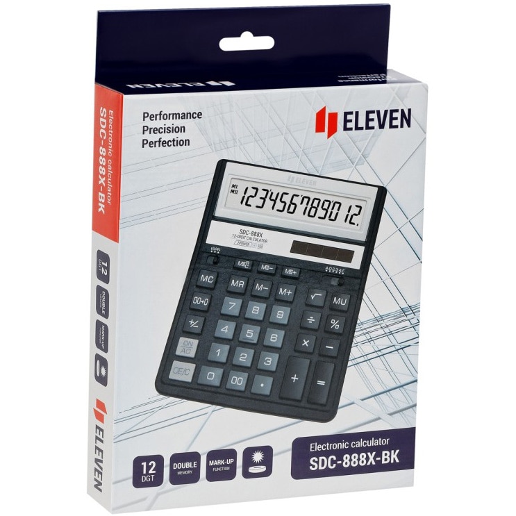 Calculator de birou Eleven, SDC-888XBK, 12 digiti - eMAG.ro