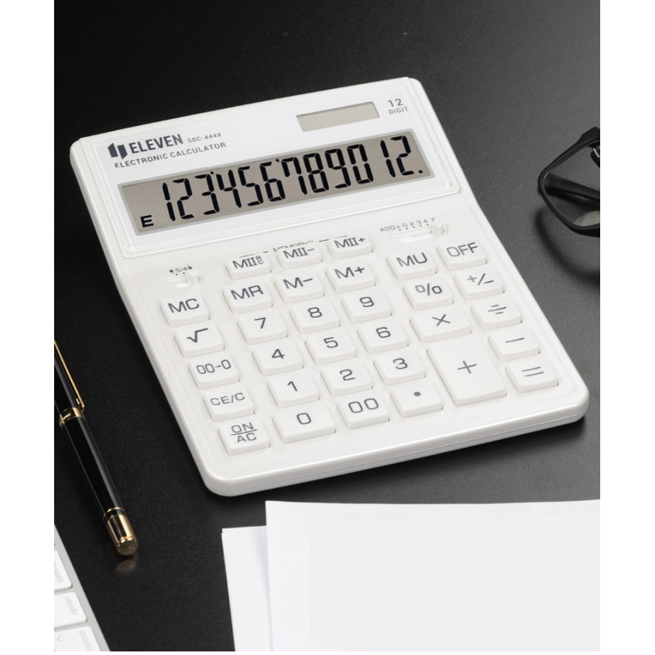 Calculator de birou Eleven, SDC-444XR, 12 digiti, alb - eMAG.ro
