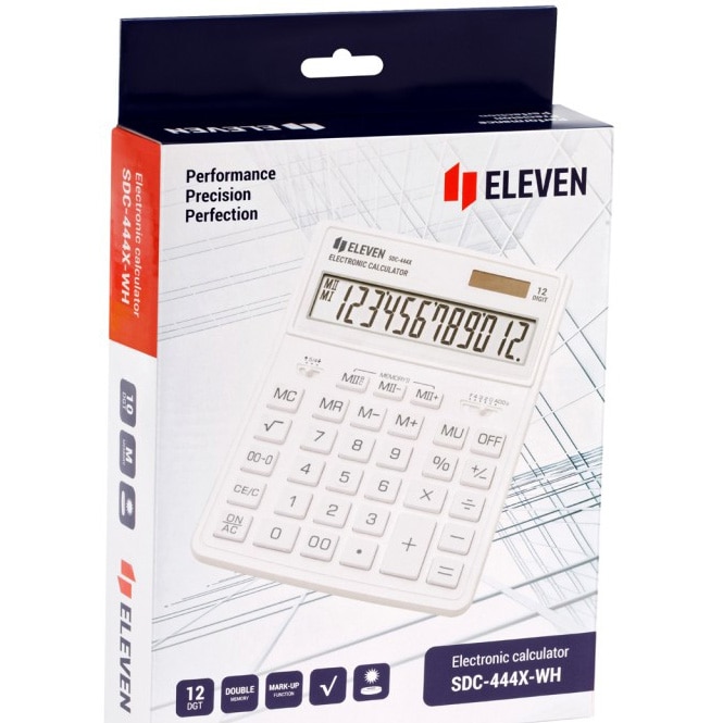 Calculator de birou Eleven, SDC-444XR, 12 digiti, alb - eMAG.ro