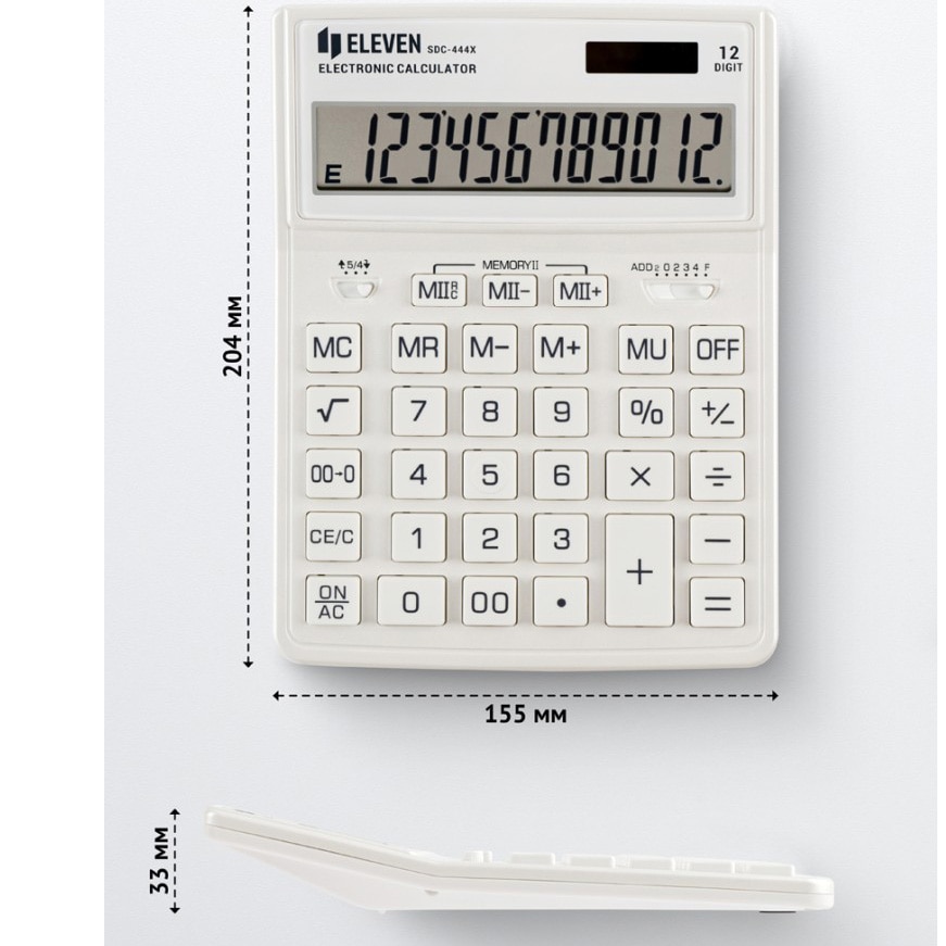 Calculator de birou Eleven, SDC-444XR, 12 digiti, alb - eMAG.ro