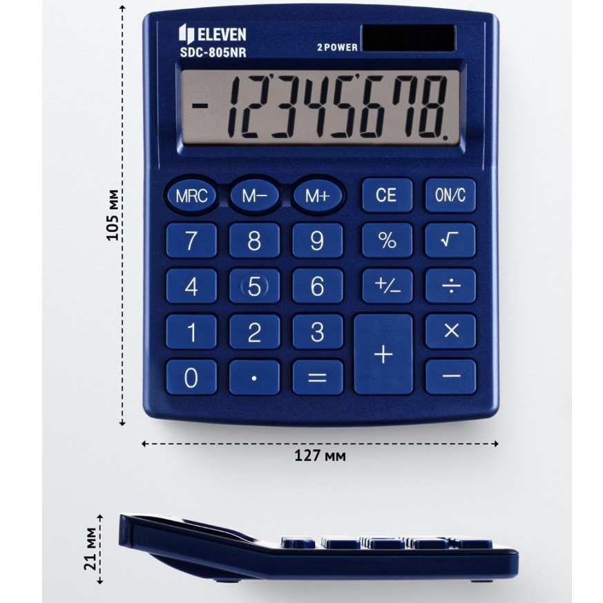Calculator de birou Eleven, SDC-805, 8 digiti, albastru - eMAG.ro