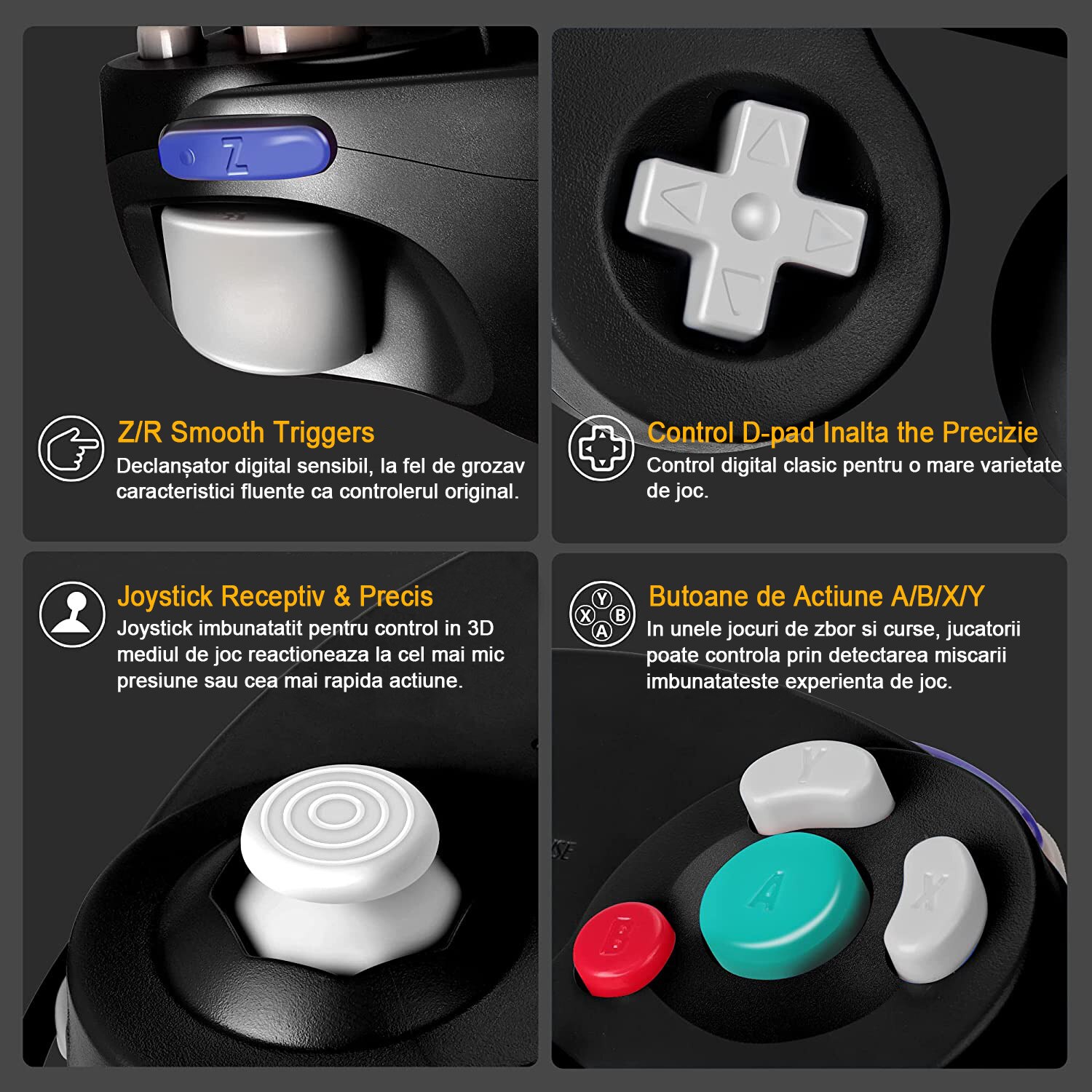 Gamepad, Cu fir, 1.5m, Compatibil cu Nintendo, Negru - eMAG.ro
