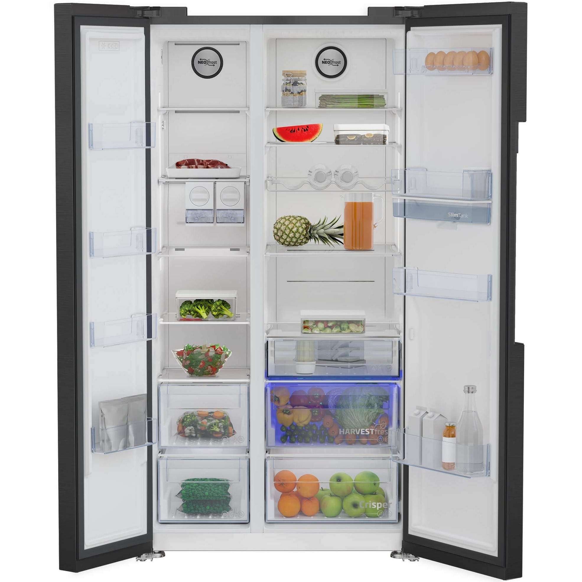 Хладилник Side by side Beko GN163241DXBRN, 576 л, NeoFrost Dual Cooling ...