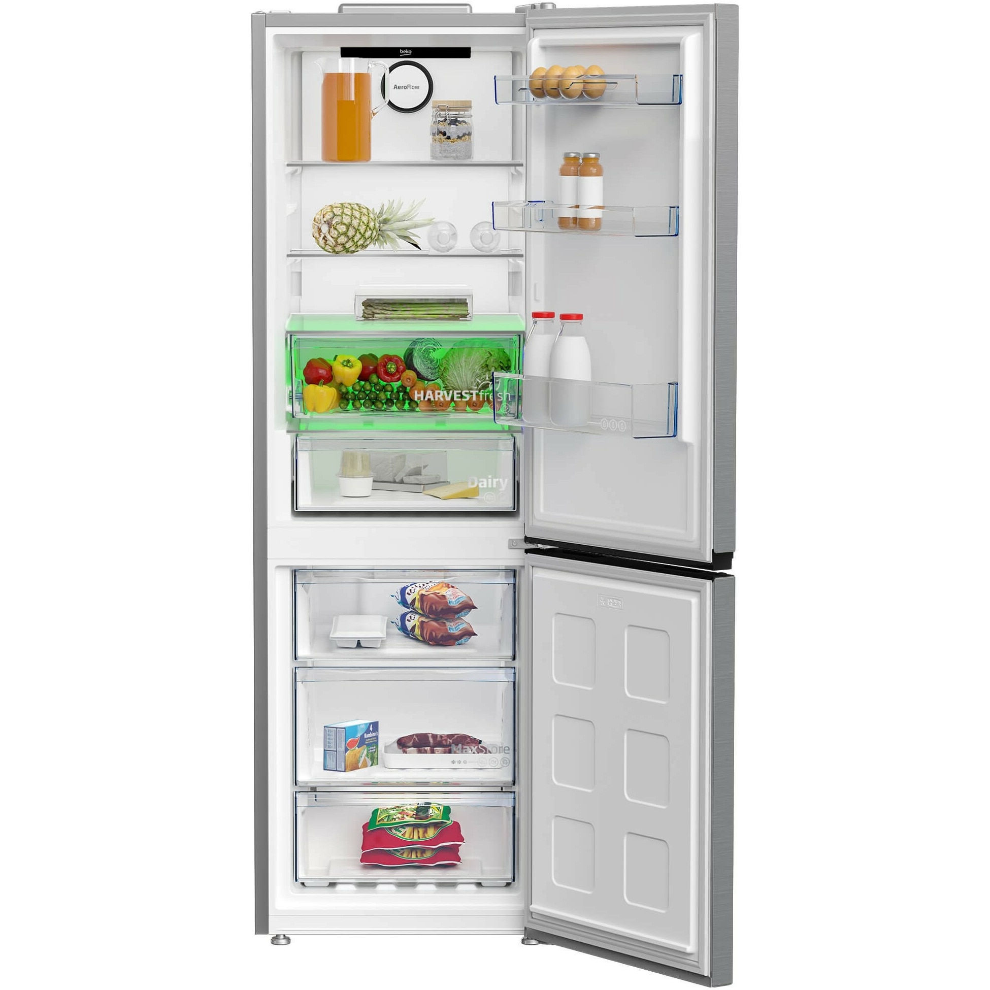Combina frigorifica Beko B3RCNA364HXB1, 316 l, No Frost, HarvestFresh ...