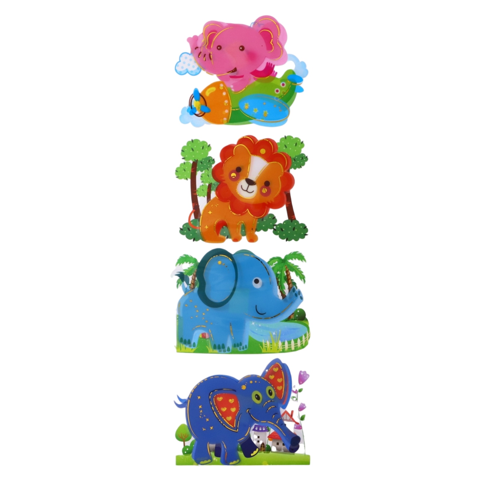 Set Sticker 3D pentru copii, Personaje din desene, 4 piese, DFF-205, 10 ...