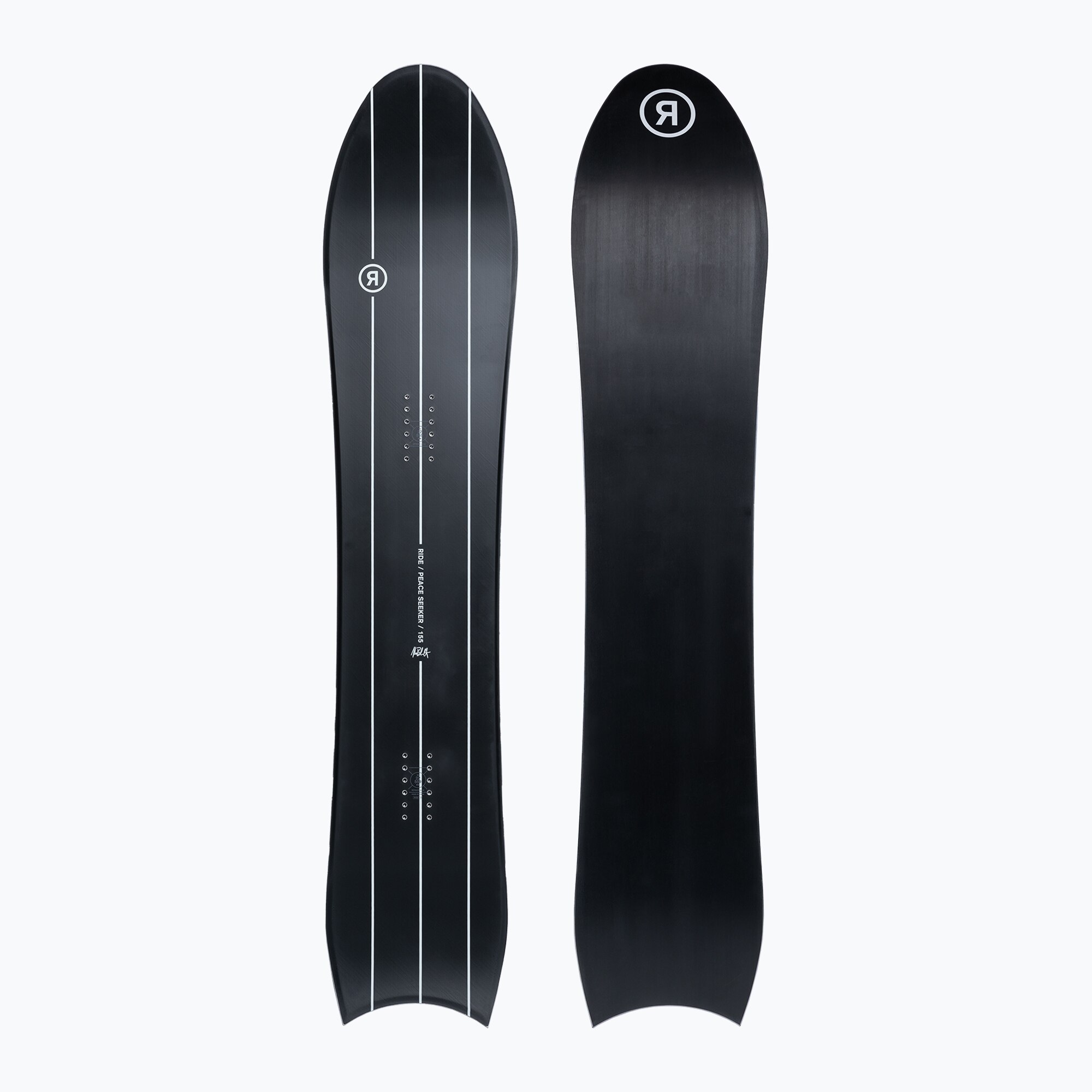 Snowboard, RIDE, Lemn, 155 cm, Negru/ Alb - eMAG.ro