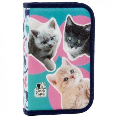 Penar echipat Derform Cleo&Frank, Model cu pisici, Roz cu albastru, 20 ...