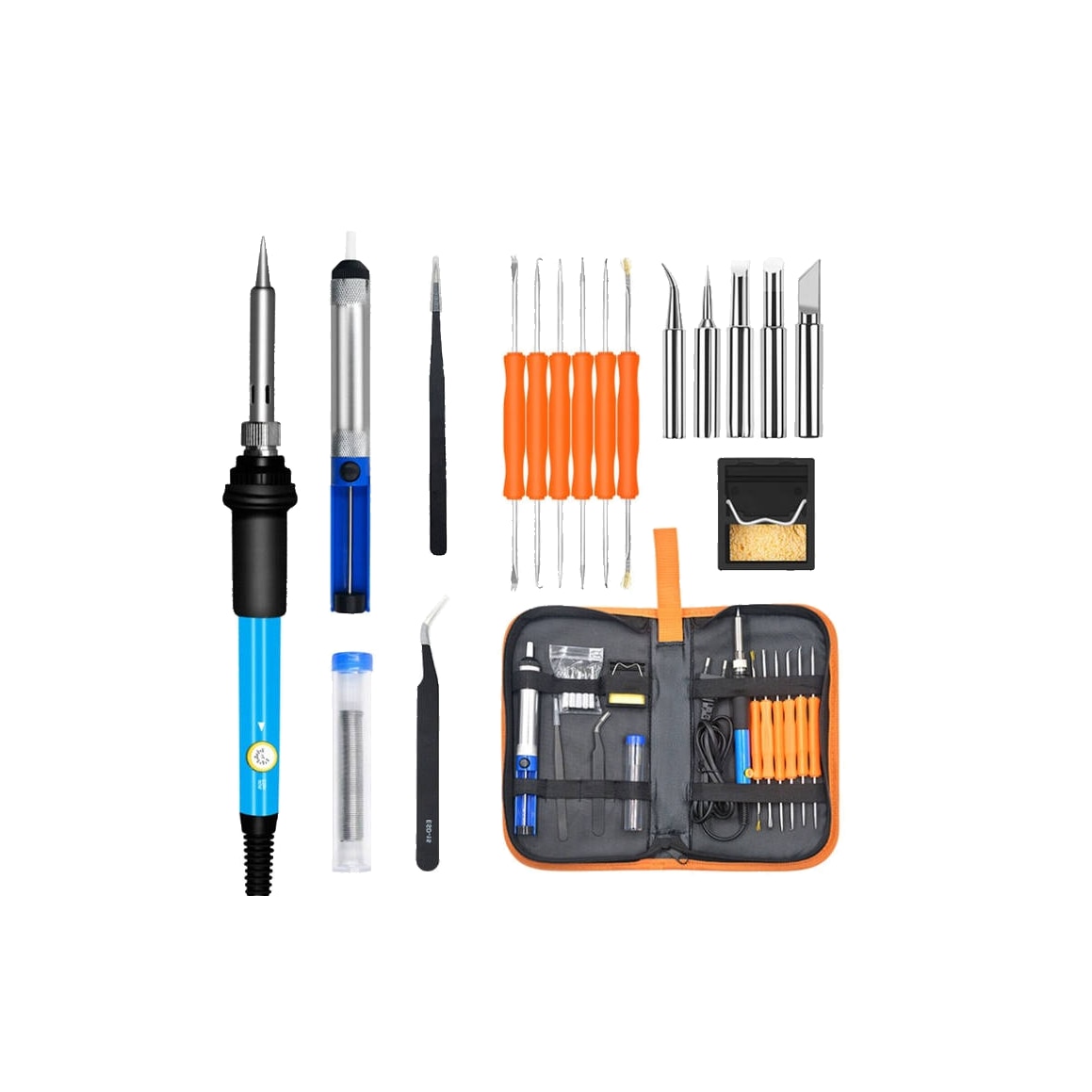 Kit profesional pentru lipit, letcon, putere 60 W, temperatura 200-450°, Verke - eMAG.ro