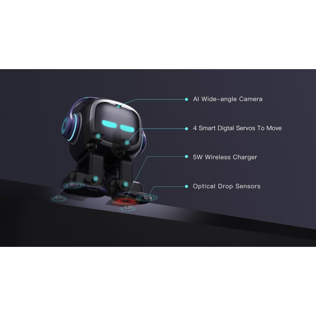 Robot Emo Go Home, AI Desktop Pet cu Statie Incarcare, Living.AI - eMAG.ro