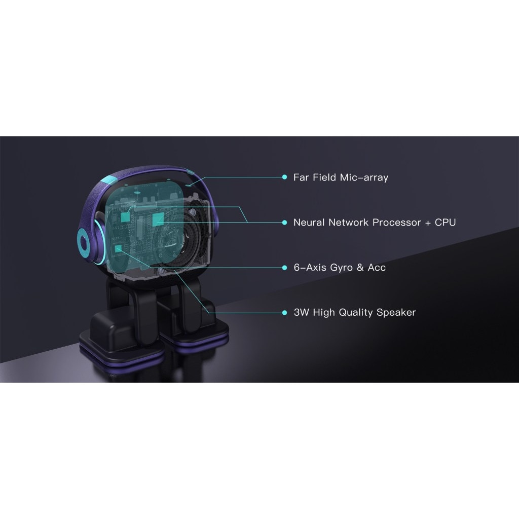 Robot Emo Go Home, AI Desktop Pet cu Statie Incarcare, Living.AI - eMAG.ro