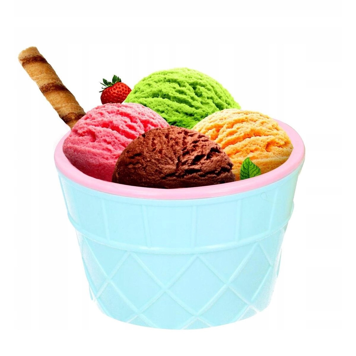 Set pentru inghetata, Plastic, 9buc, Multicolor - eMAG.ro