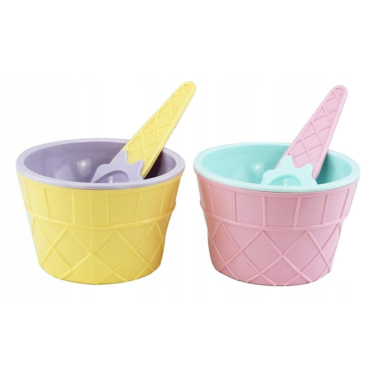 Set pentru inghetata, Plastic, 9buc, Multicolor - eMAG.ro
