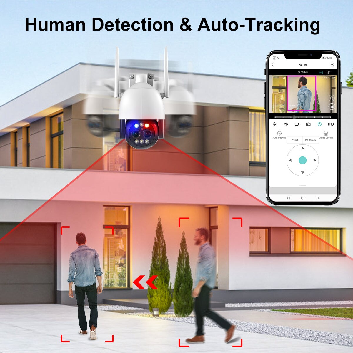 Camera de Supraveghere Exterior, 8MP, 4K, 2K, Lentila 28mm, Detectare ...