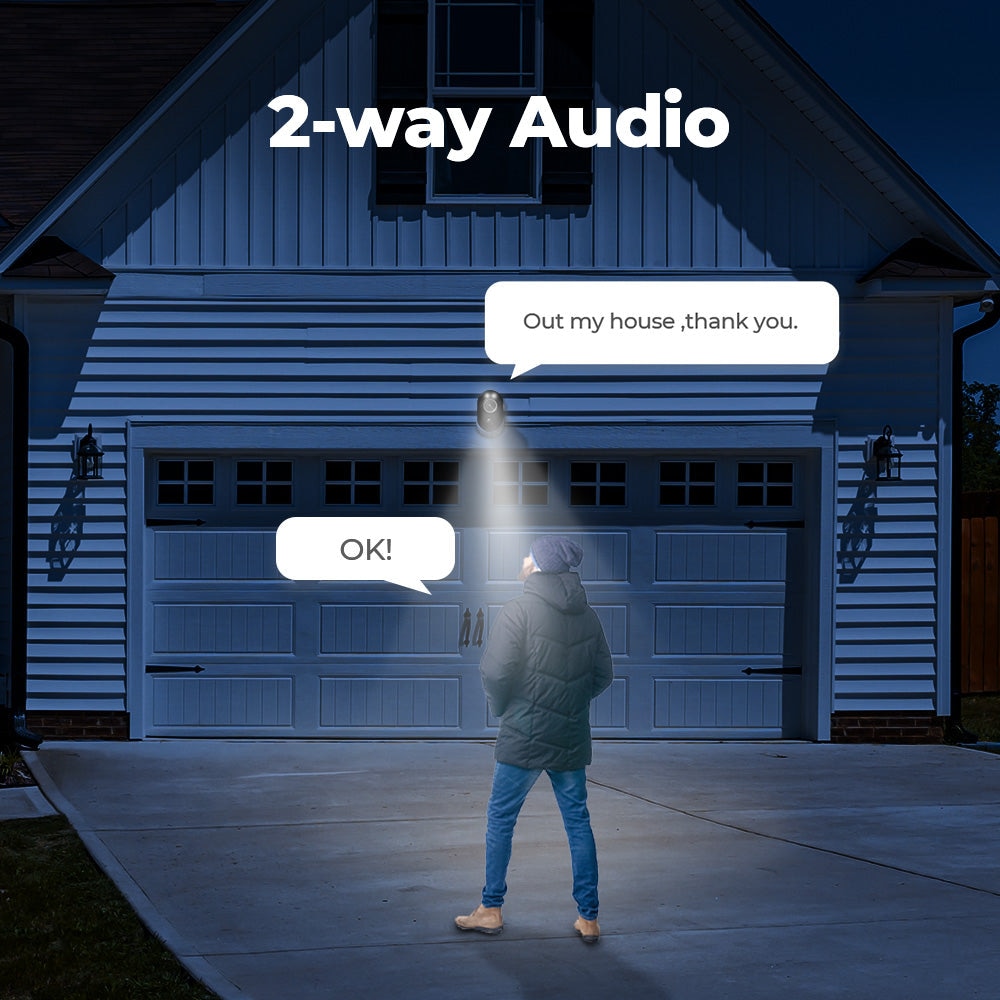 Камера за наблюдение със соларен панел Wi Fi 4mp разпознаване на хора двупосочен звук Ip65