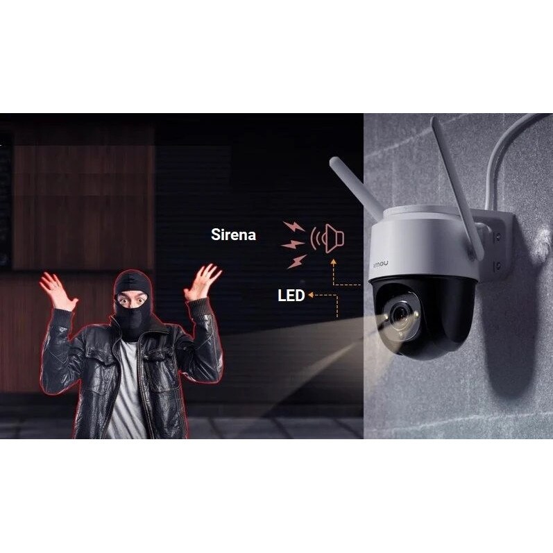 Camera IP de exterior/interior wireless, 4MP, Full Color, LED 30m, PTZ ...