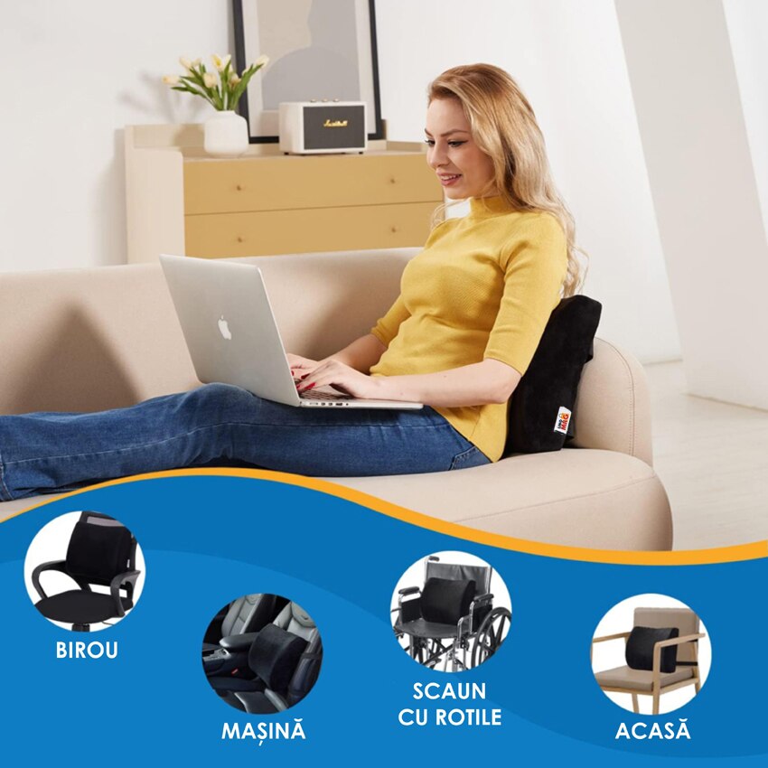 Perna ortopedica lombara Linomag® pentru scaun de birou sau masina ...