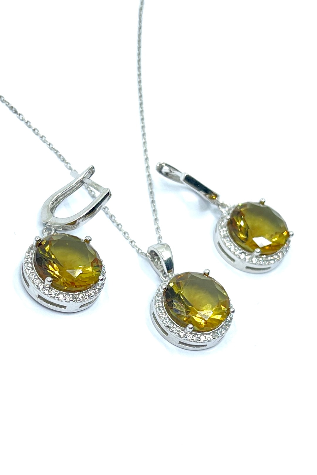 Set cercei si colier din argint 925 cu piatra Zultanit, Agavi - eMAG.ro