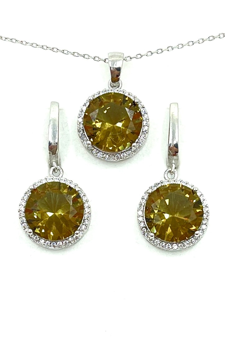 Set cercei si colier din argint 925 cu piatra Zultanit, Agavi - eMAG.ro