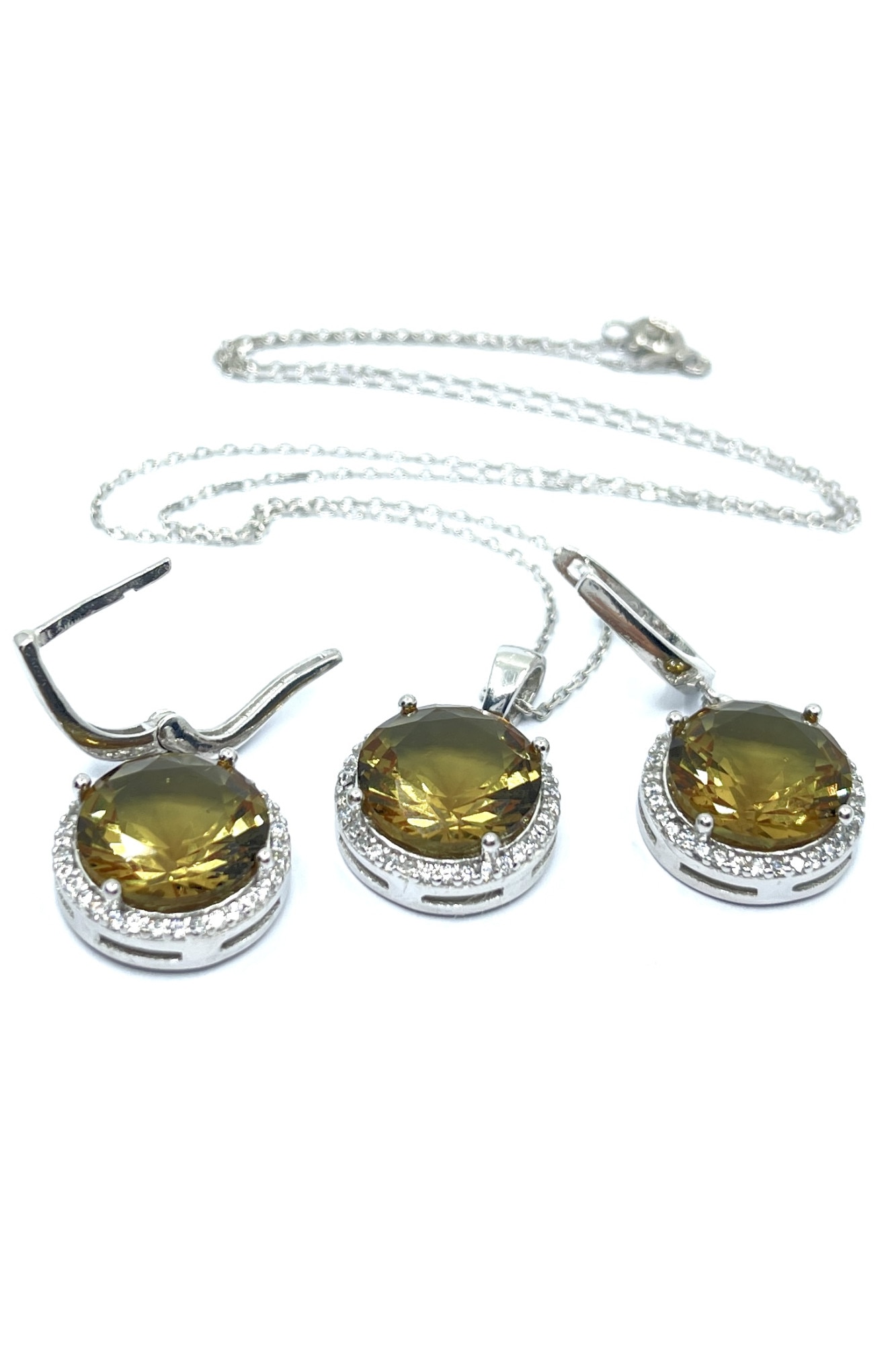 Set cercei si colier din argint 925 cu piatra Zultanit, Agavi - eMAG.ro