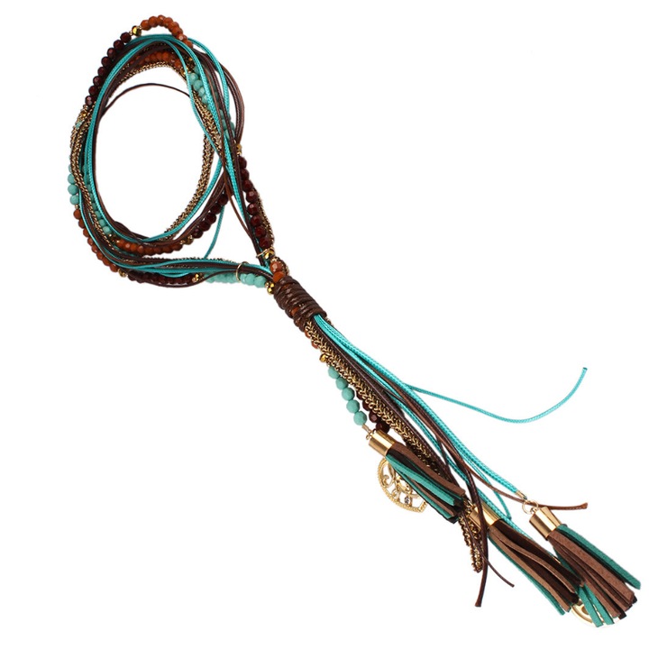 Colier BohoSummer, CRM, MultiLayer, MultiColor, 65 cm - eMAG.ro