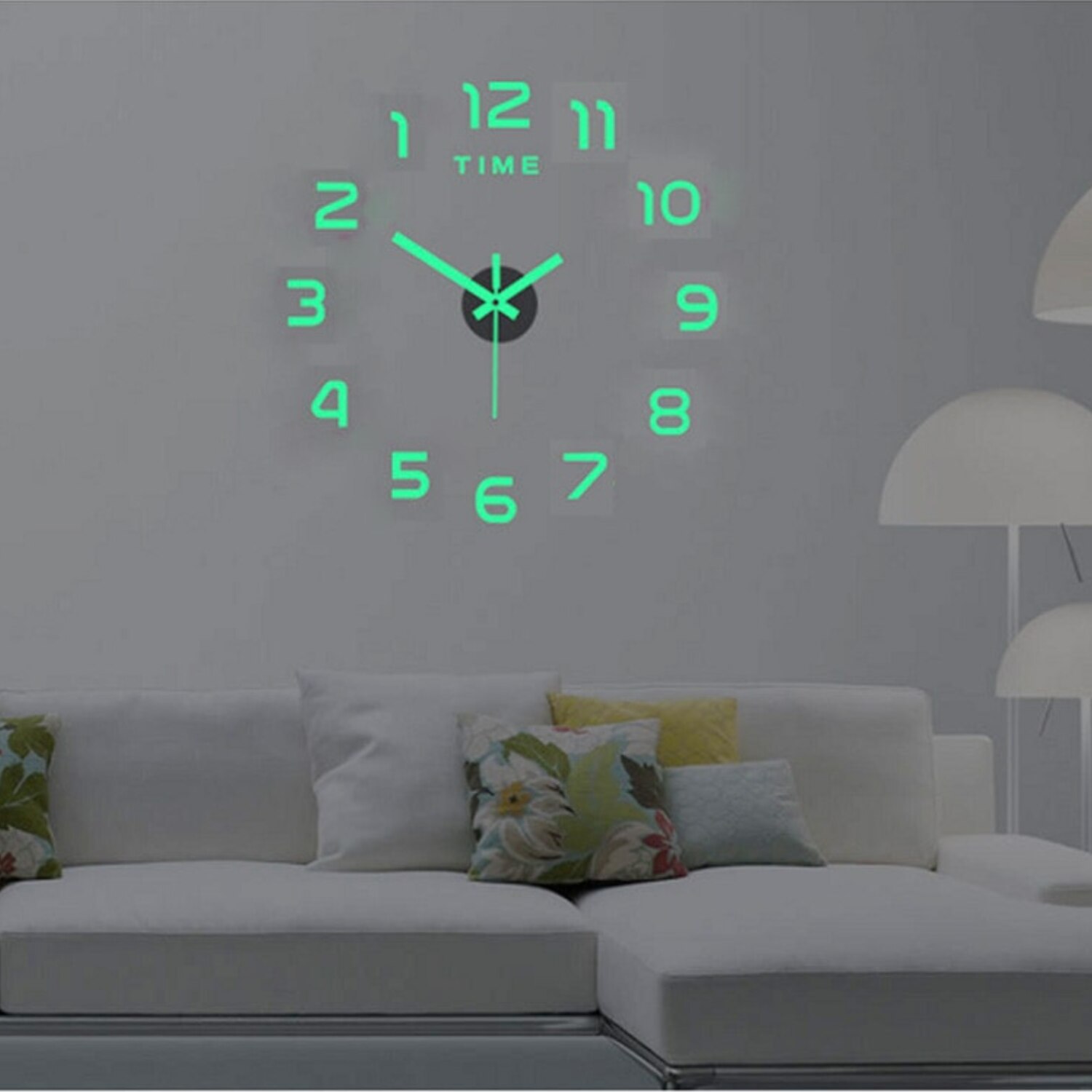 Ceas pentru Perete Decorativ RealVDM®, Fosforescent, Diametru 50 cm ...