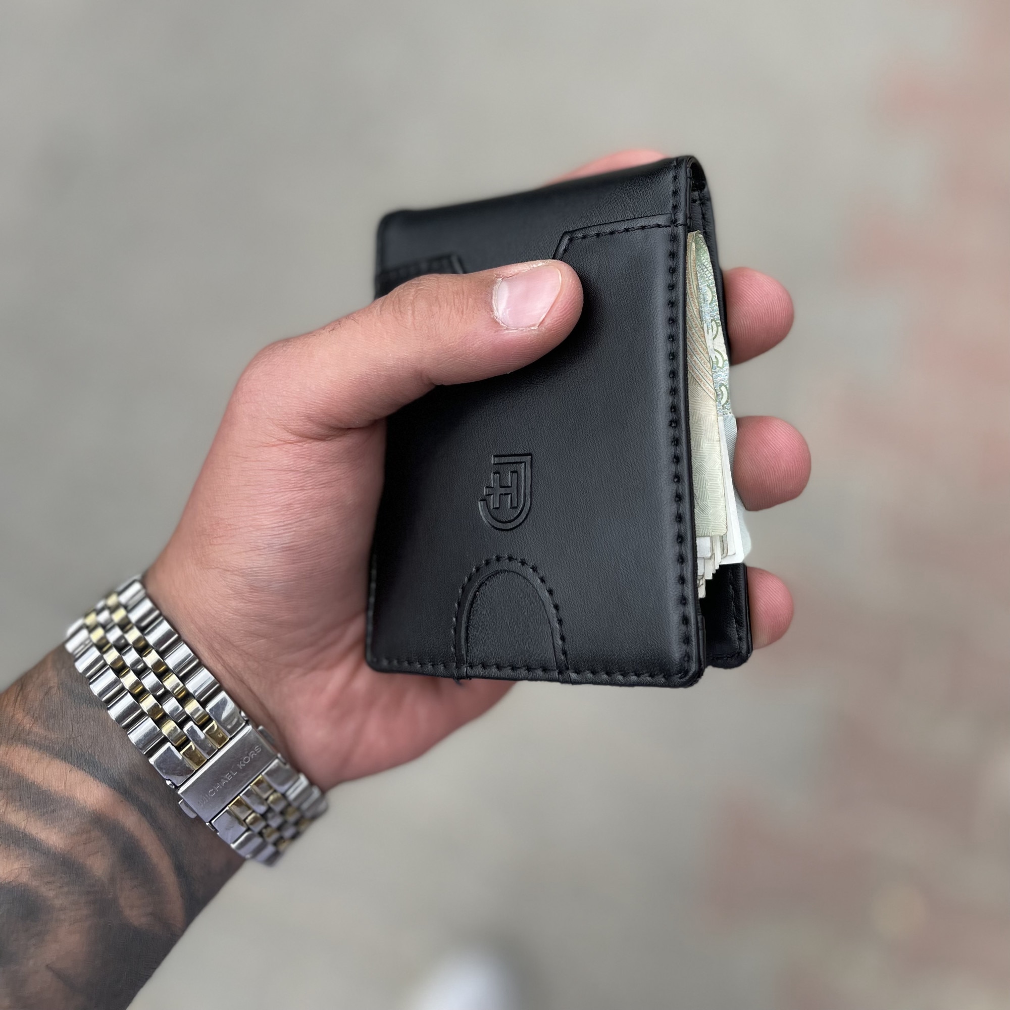 Valódi bőr férfi pénztárca, James Hawk, Smart, lopás elleni védelemmel ...