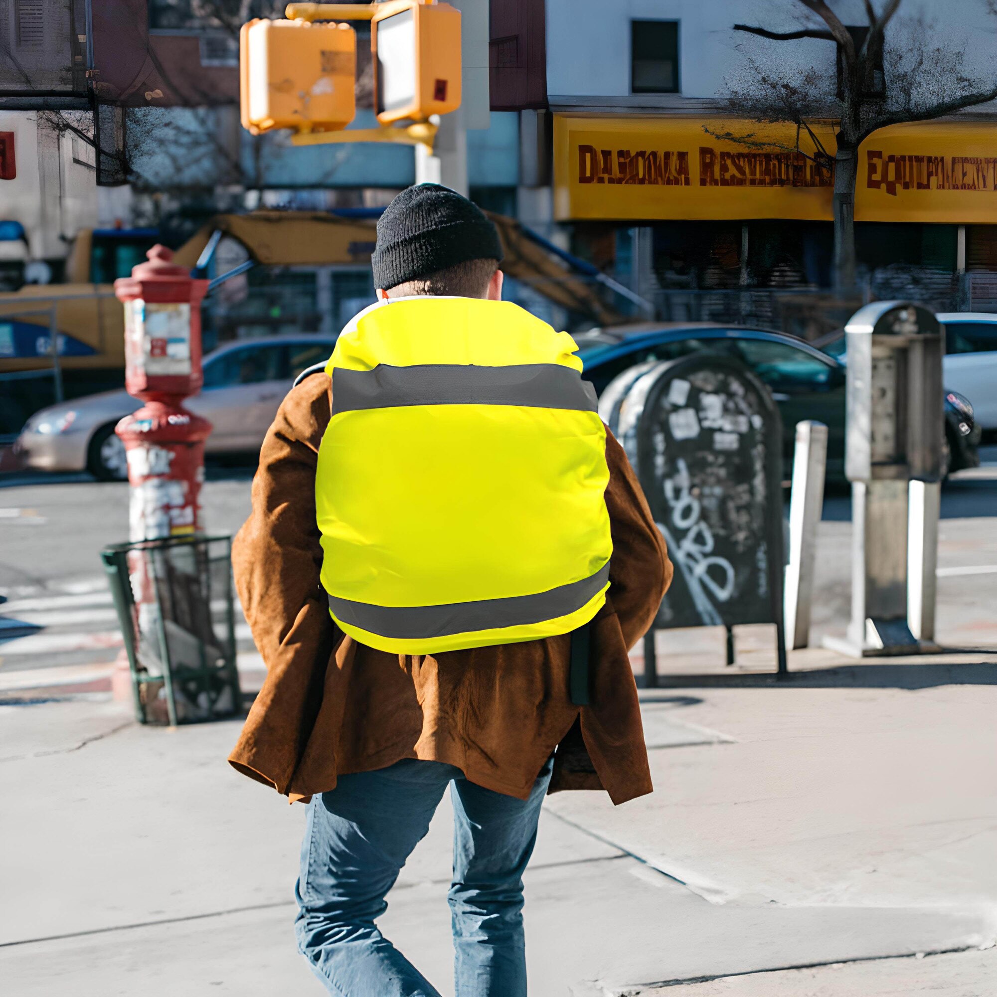 Husa Impermeabila Pentru Rucsac, Universala, 20l, reflectorizant galben ...