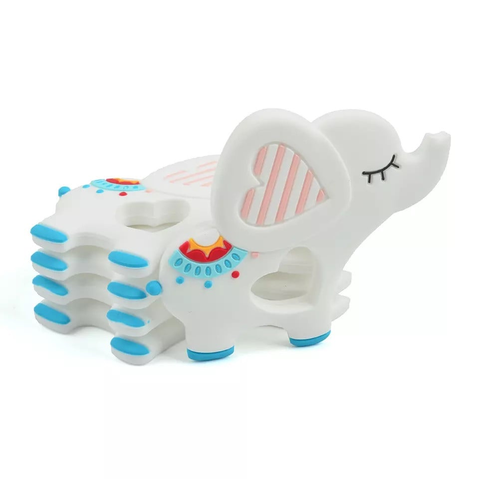 Set jucarie dentitie si lant pentru bebelusi, cu clips, Babynio, forma ...