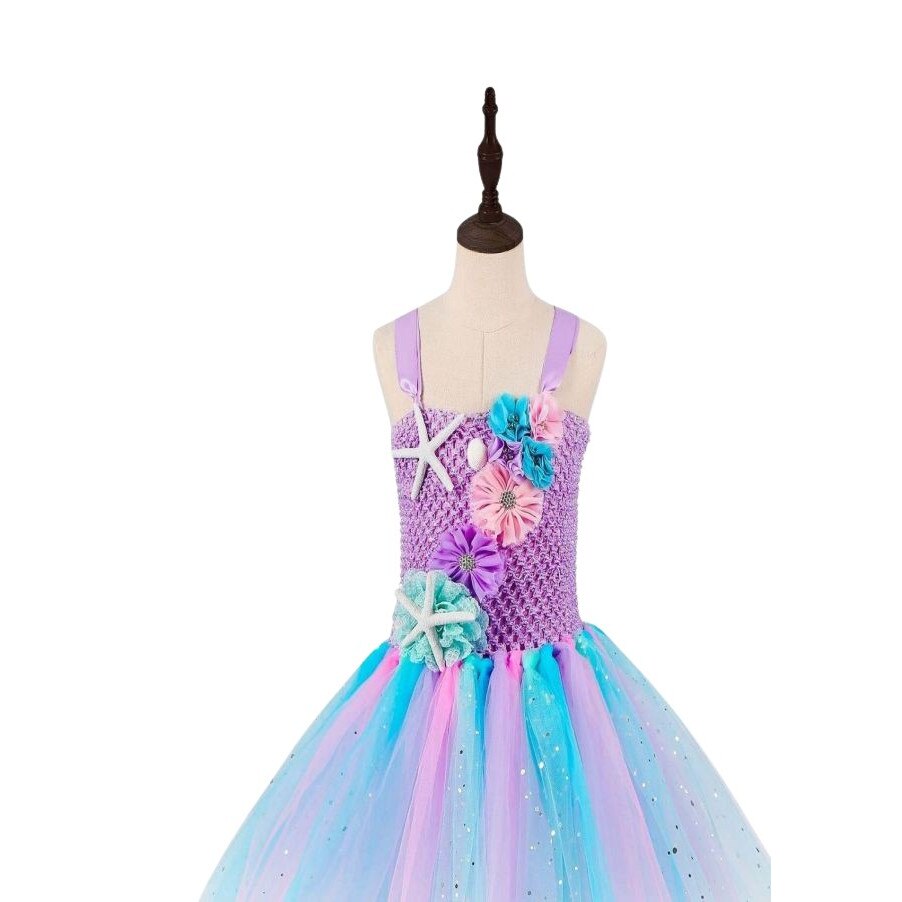 Rochie Printesa Sirena Ariel THK, curcubeu - 7-8 ani - eMAG.ro